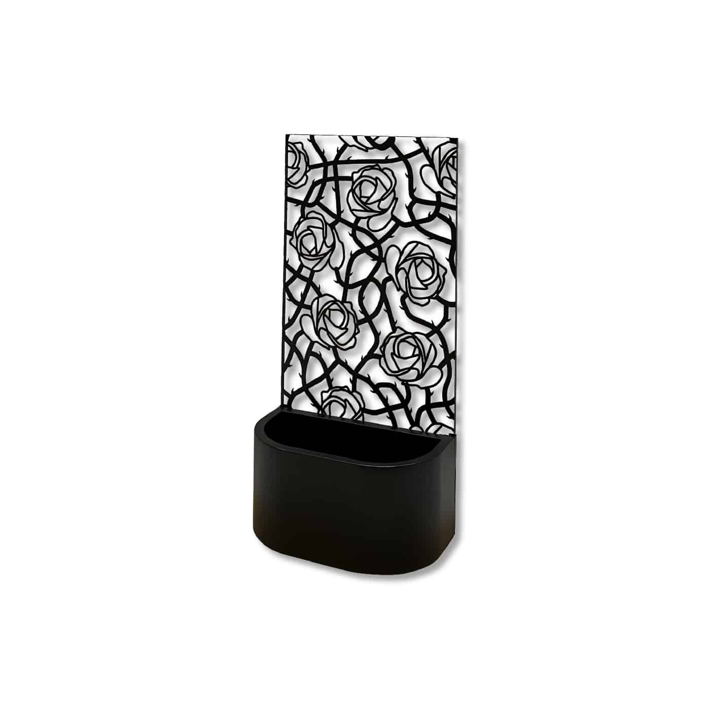 Entangled Screen with Rounded Planter | Black Metal | 2 Sizes - Screens ...