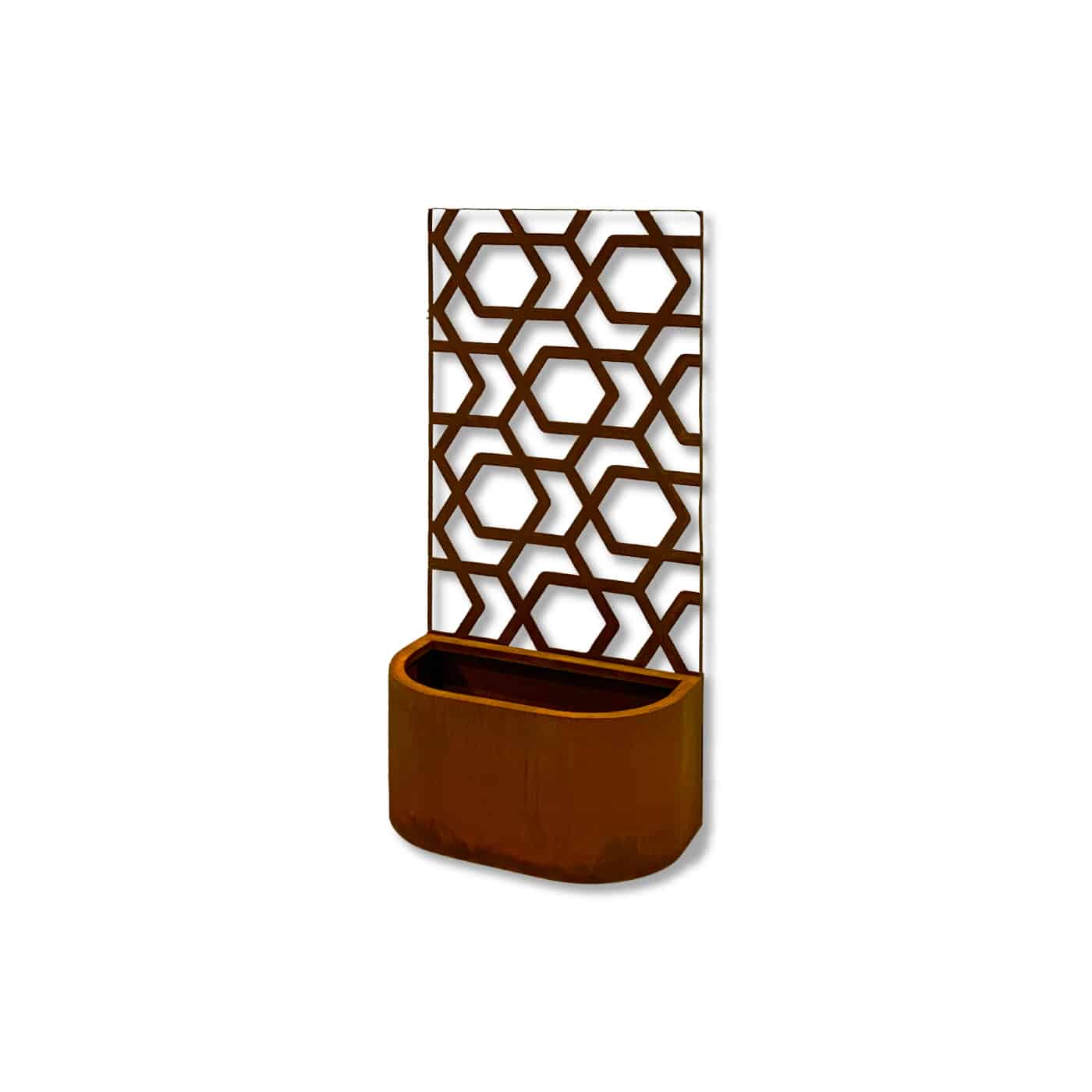 Hive Screen with Rounded Planter | Corten Steel | 2 Sizes - Screens by Core