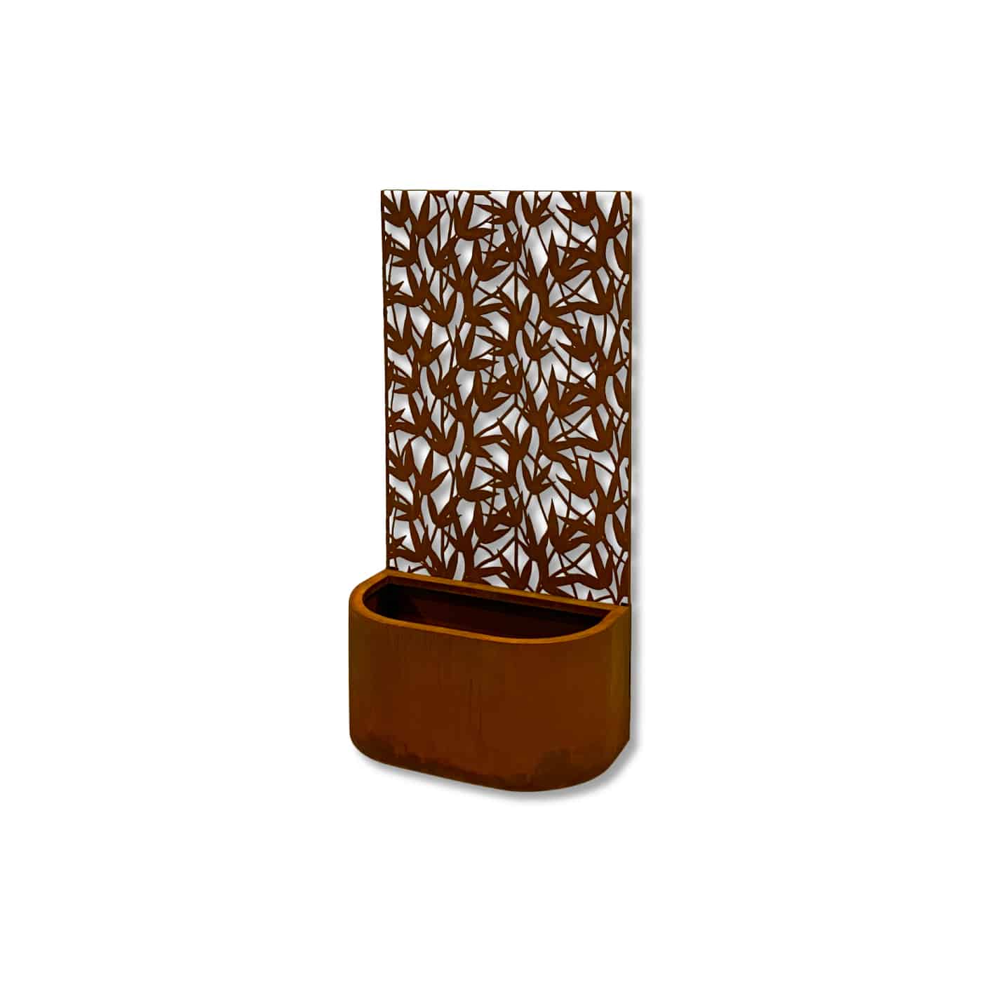 Bamboo Screen with Rounded Planter | Corten Steel | 2 Sizes - Screens ...