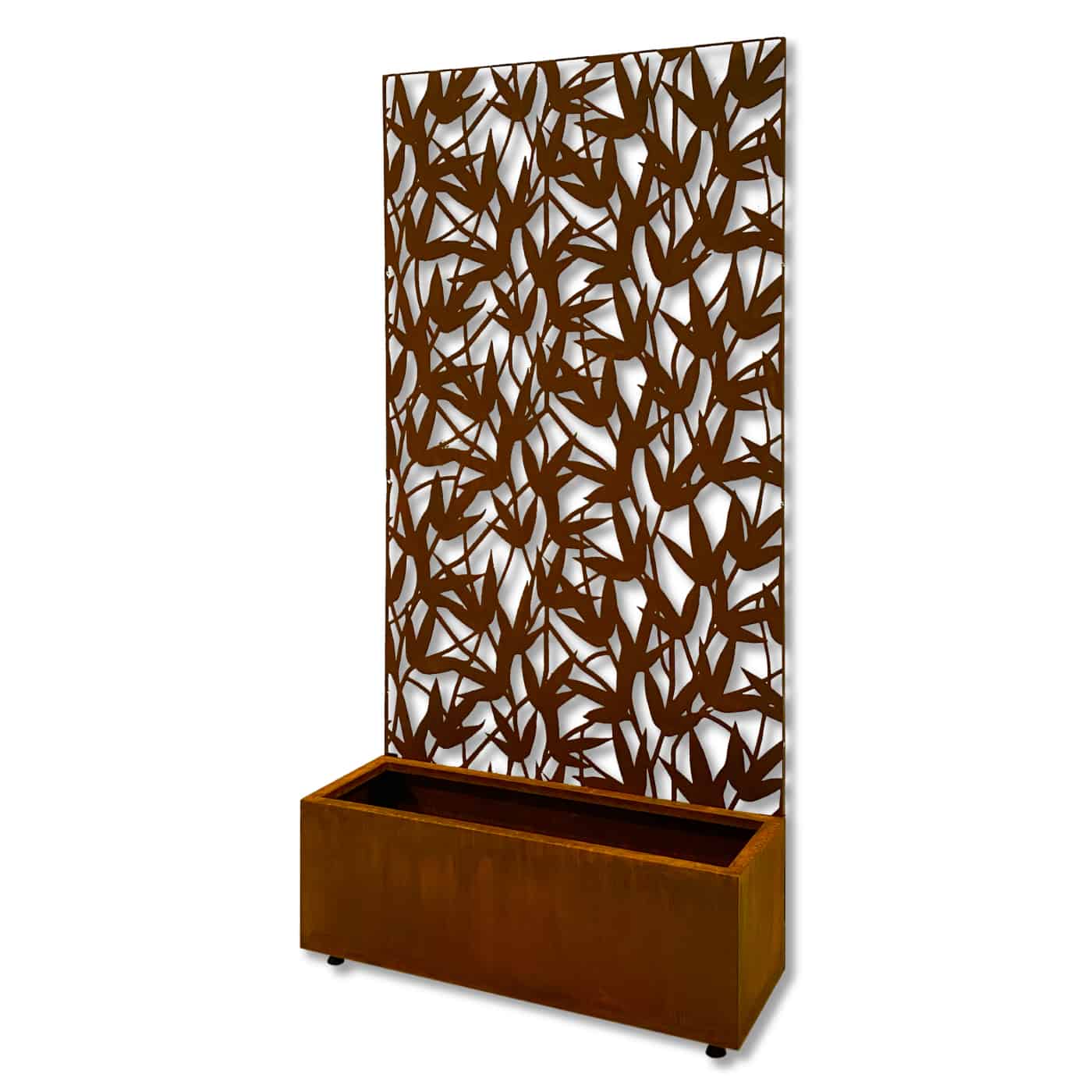 Bamboo Screen with Planter | Corten Steel | 2 Sizes - Screens by Core