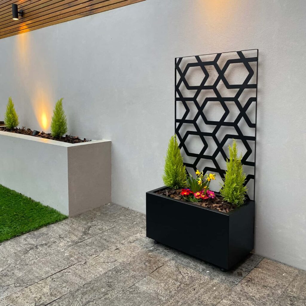 Hive Screen with Planter | Black Metal | 2 Sizes - Screens by Core