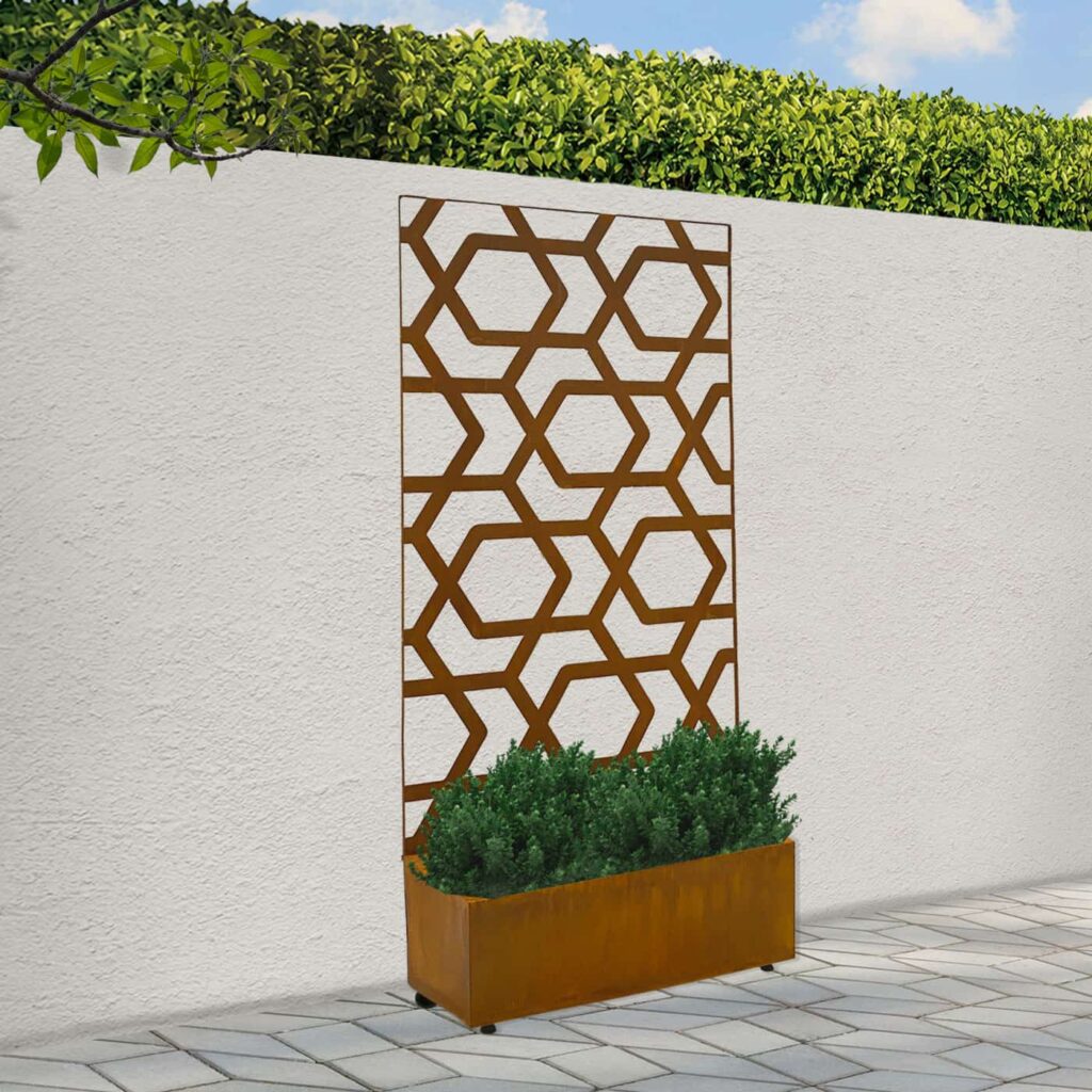 Hive Screen with Planter | Corten Steel | 2 Sizes - Screens by Core